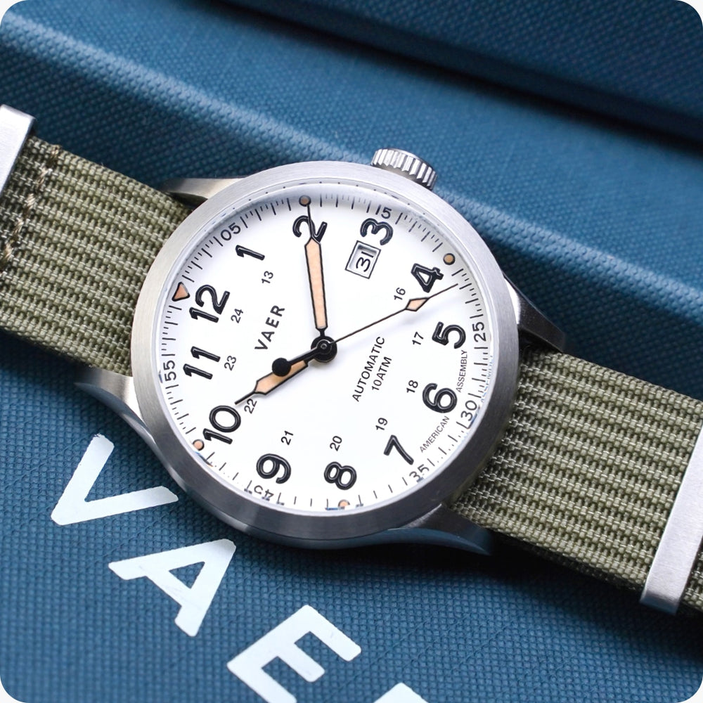 VAER | A5 Field White: 10ATM, Sapphire Glass, USA Assembled