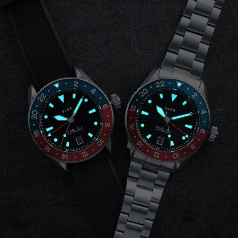 VAER | G2 Meridian True GMT: 15ATM, Sapphire Glass, USA assembled