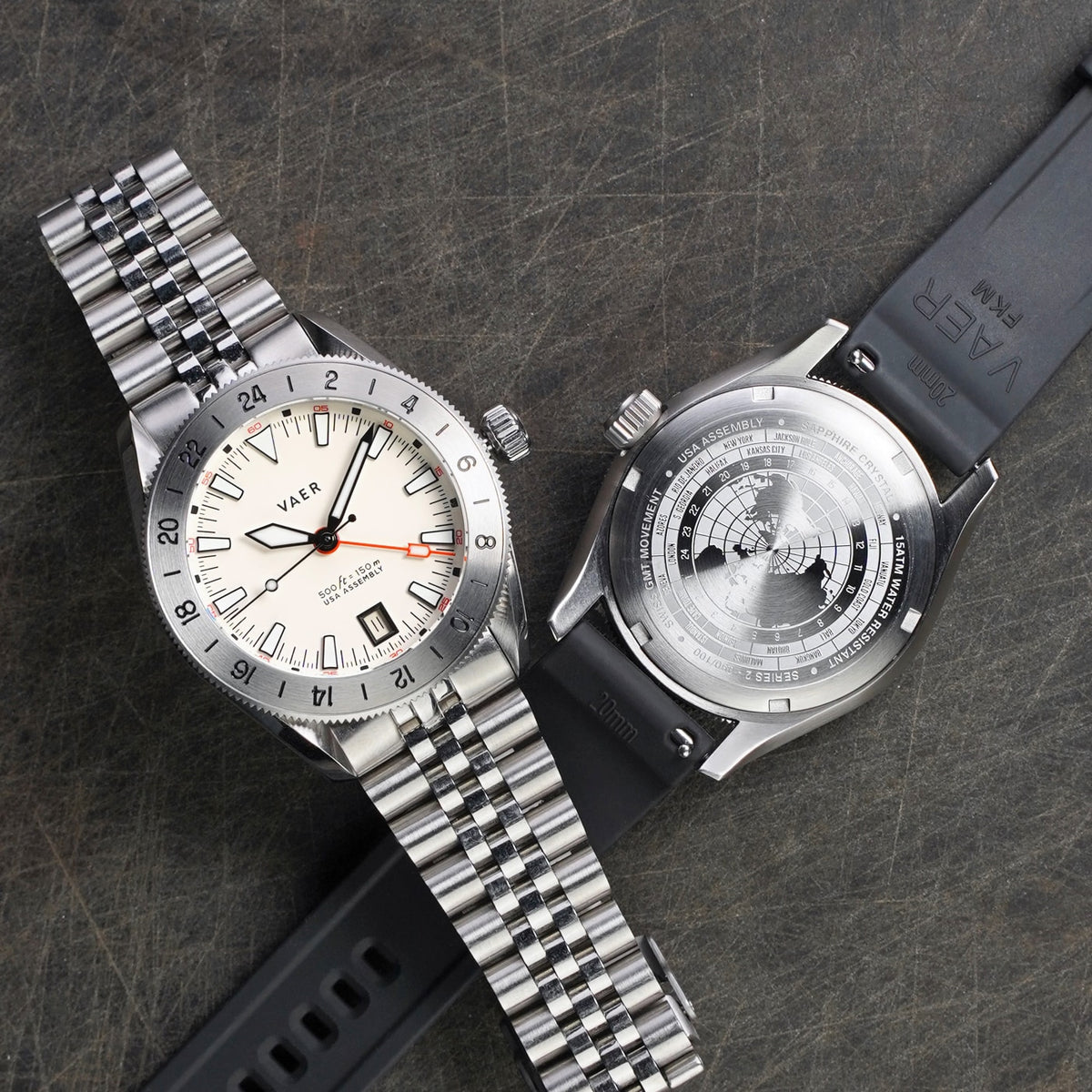 VAER | G2 Meridian True GMT: 15ATM, Sapphire Glass, USA assembled