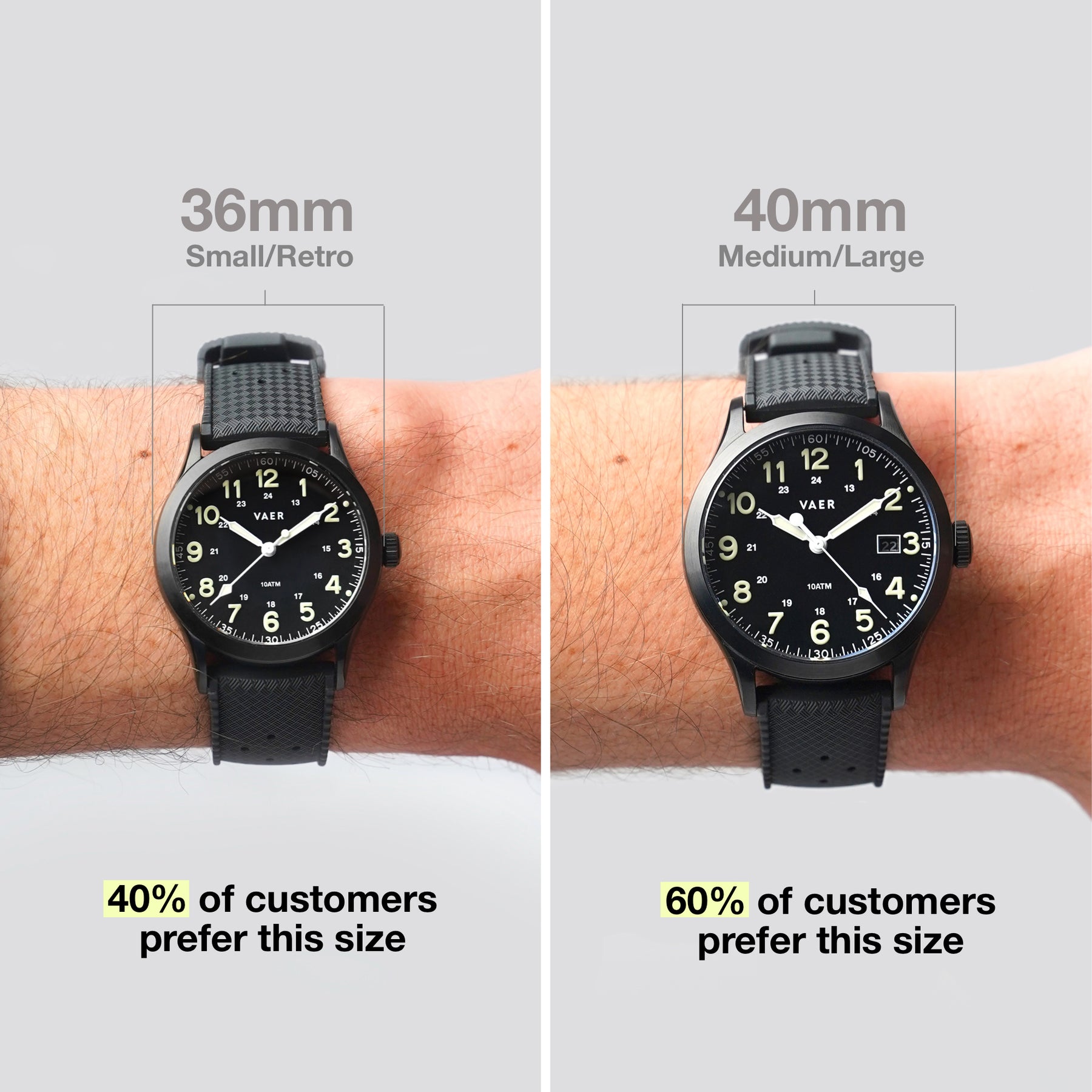 VAER | S5 Tactical Field: 10ATM, Sapphire Glass, 2x Straps