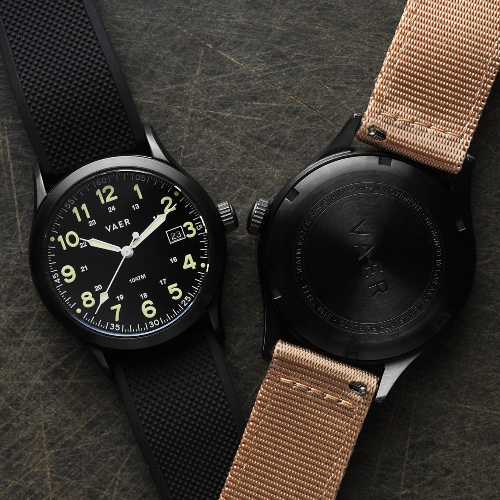 VAER | S5 Tactical Field: 10ATM, Sapphire Glass, 2x Straps